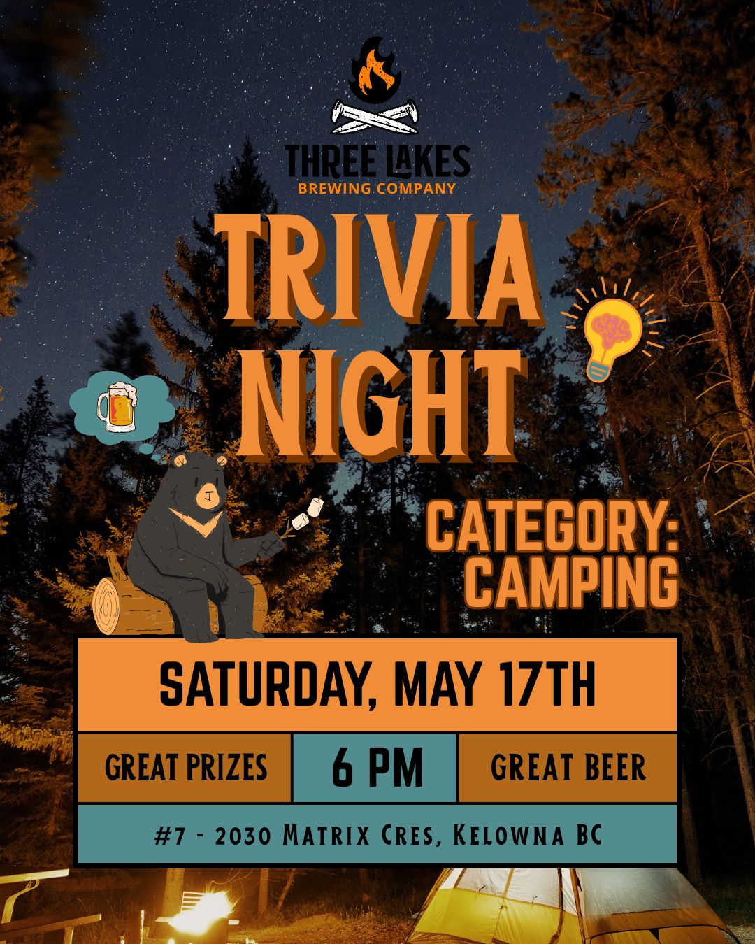 May 17 - Trivia Night | Three Lakes Brewing